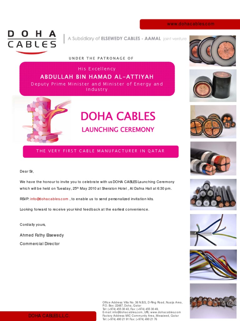 DOHA CABLES Invitation Letter | PDF