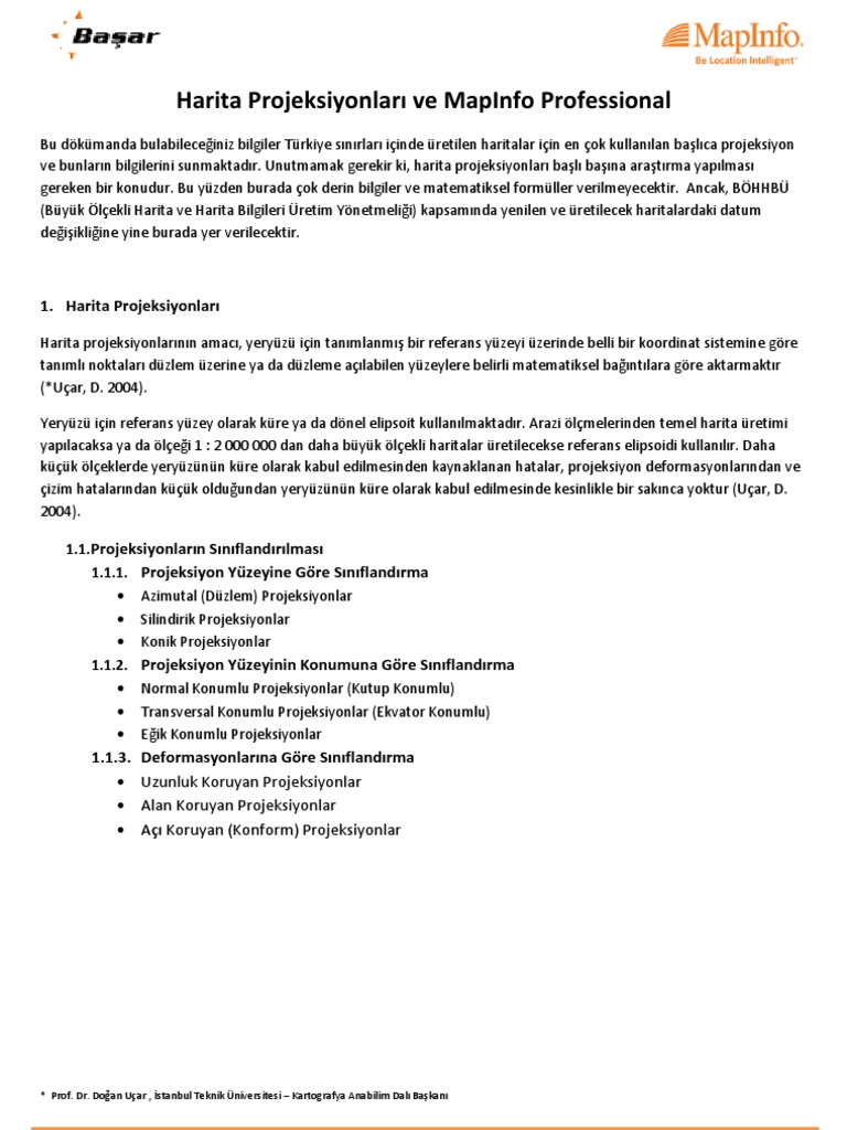 Basar Harita Projeksiyonlari | PDF