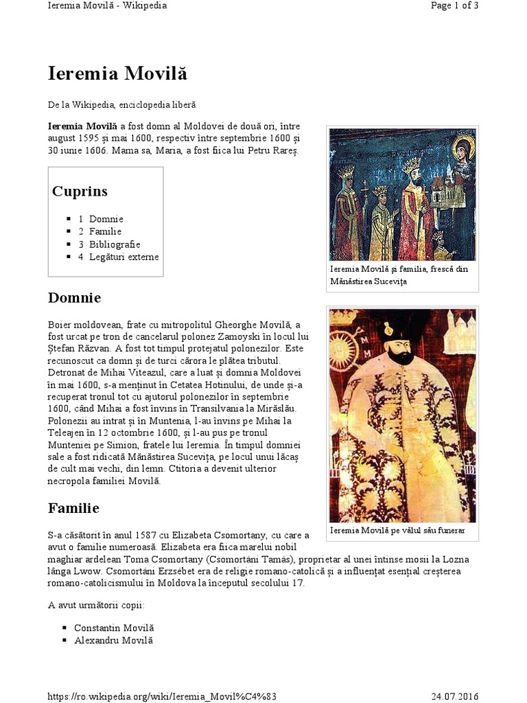 Ieremia Movilă PDF | PDF