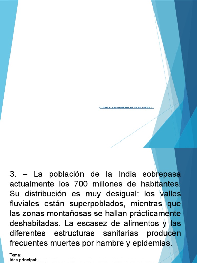 El Tema y La Idea Principal en Textos - 2 | PDF | Ciencias sociales