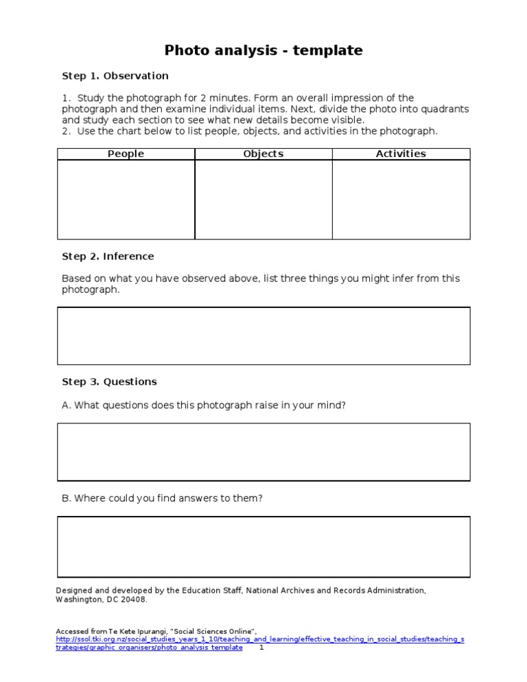 Photo Analysis Template Guide | PDF