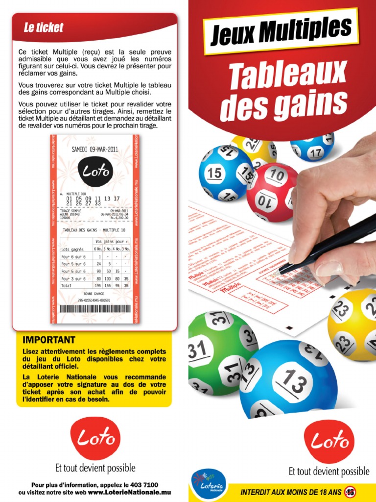 Loto Jeux Multiple Tableaux Des Gains | PDF