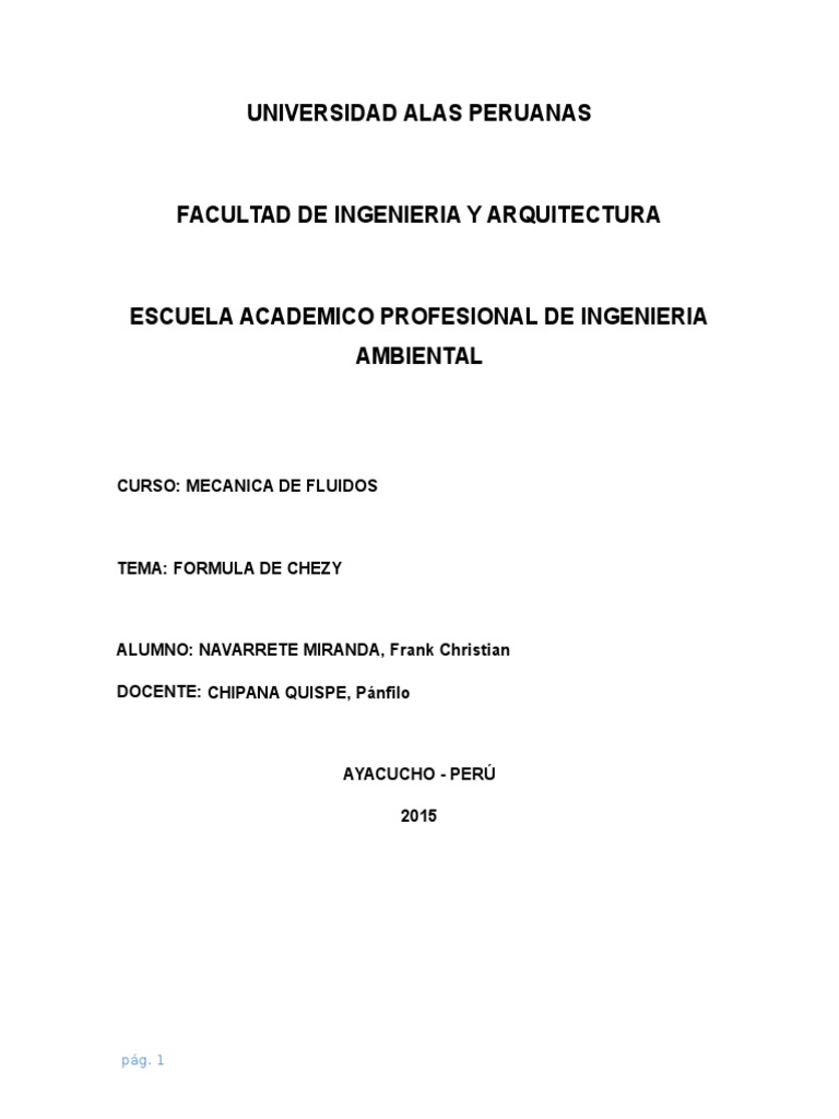 Formula Chezy | PDF | Fórmula | Science