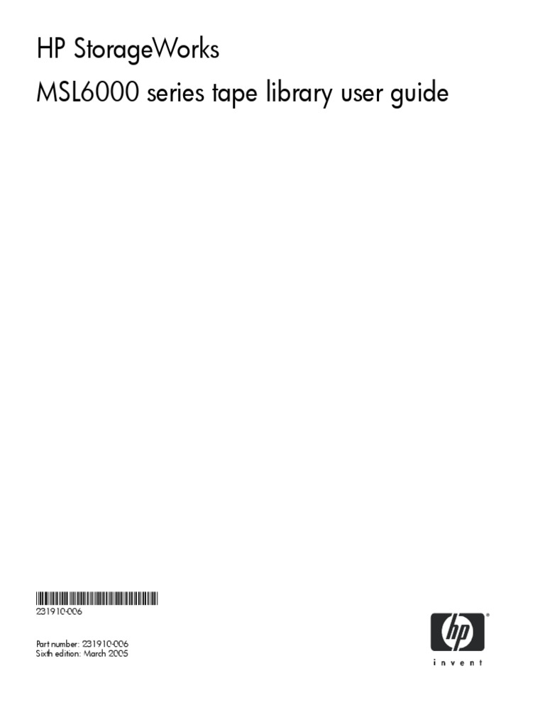 MSL6000 Tape Library User Guide | PDF | Digital Technology | Computer ...