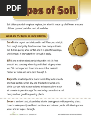 Types Of Soil Worksheets