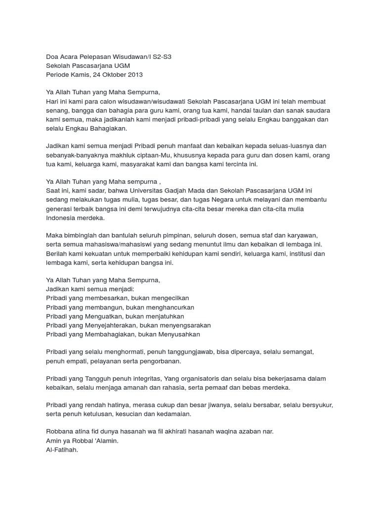 Doa Wisuda 1 | PDF