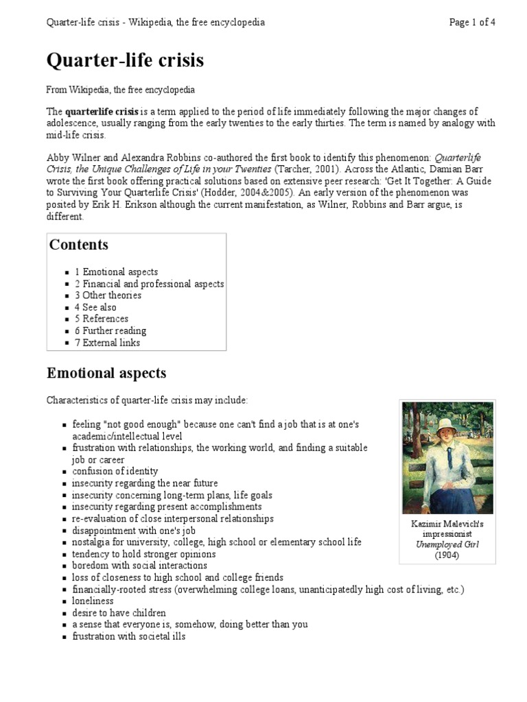 Quarter-Life Crisis | PDF | Adolescence | Human Life Stages