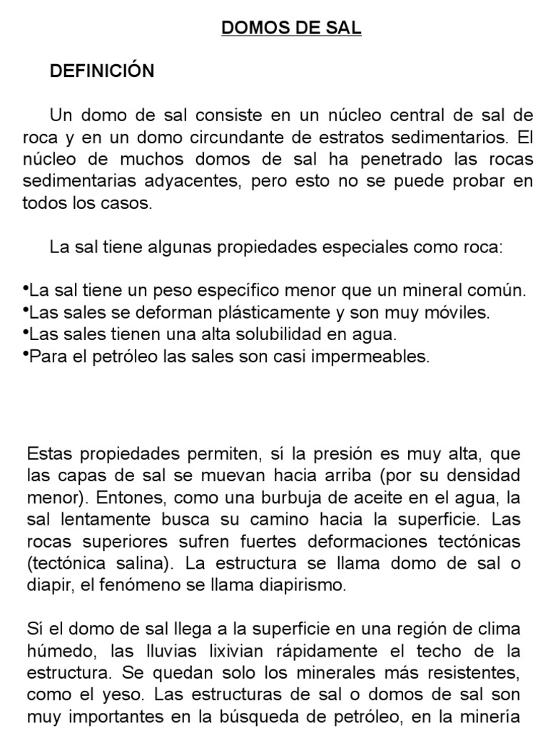 Domos de Sal | PDF | sal | Roca (geología)