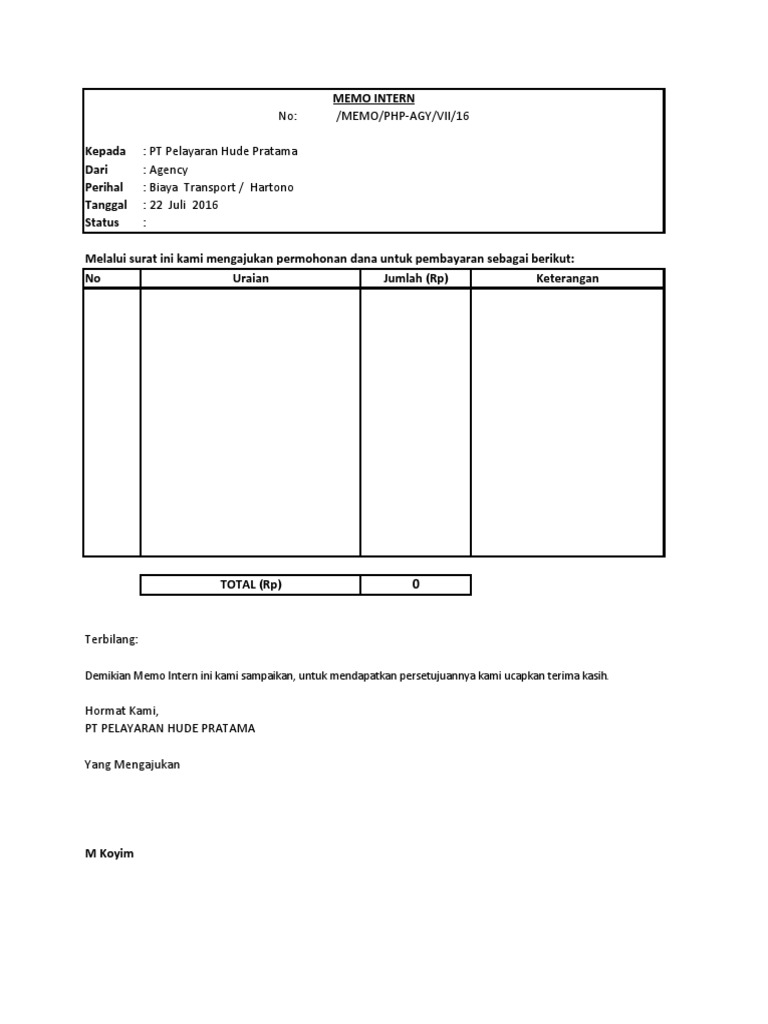 Memo Intern Format | PDF