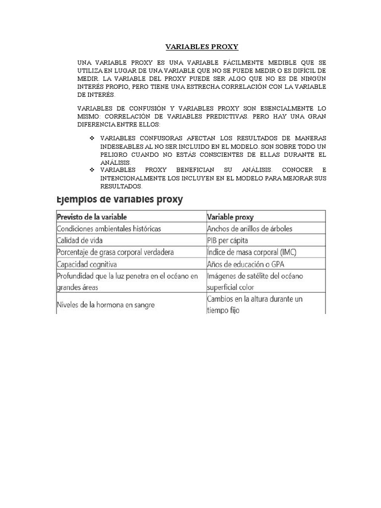 El uso de variables proxy para medir conceptos difíciles de cuantificar | PDF
