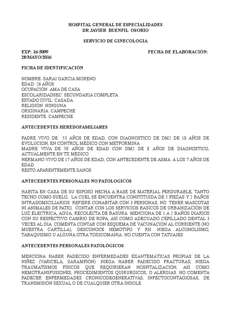 Ejemplo de Historia Clinica