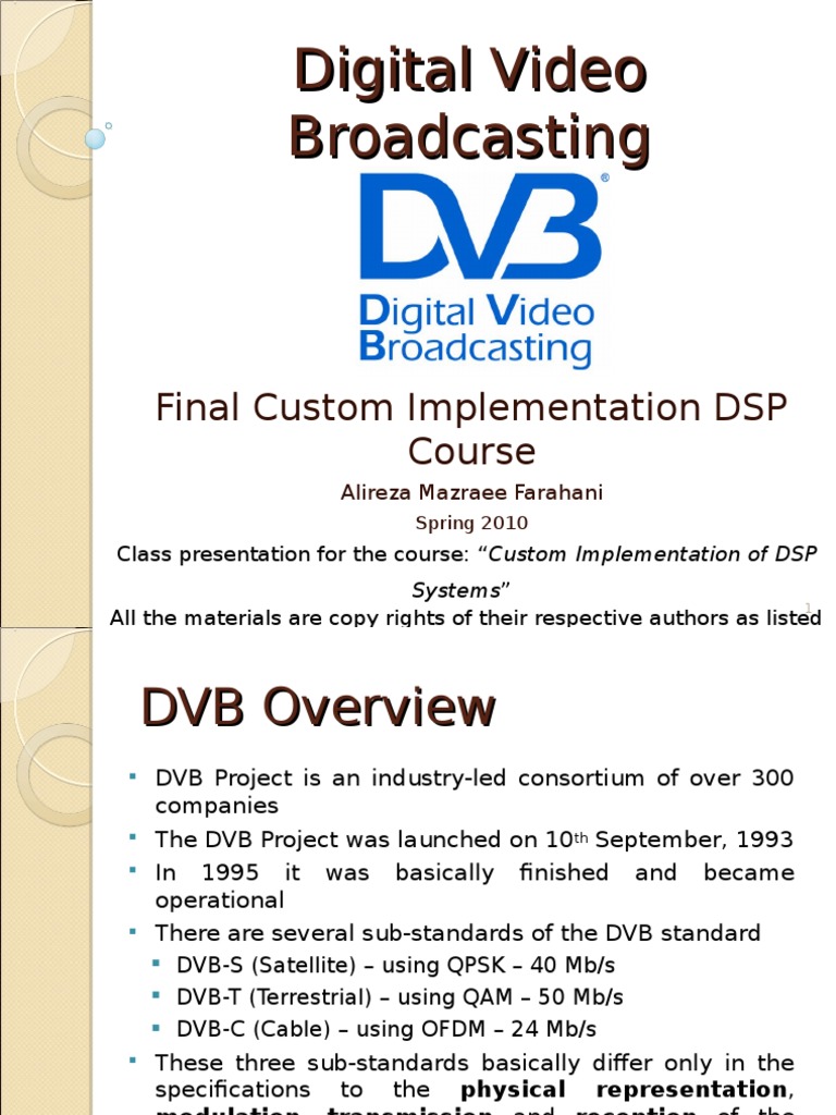 Digital Video Broadcasting | PDF | Forward Error Correction | Network Packet