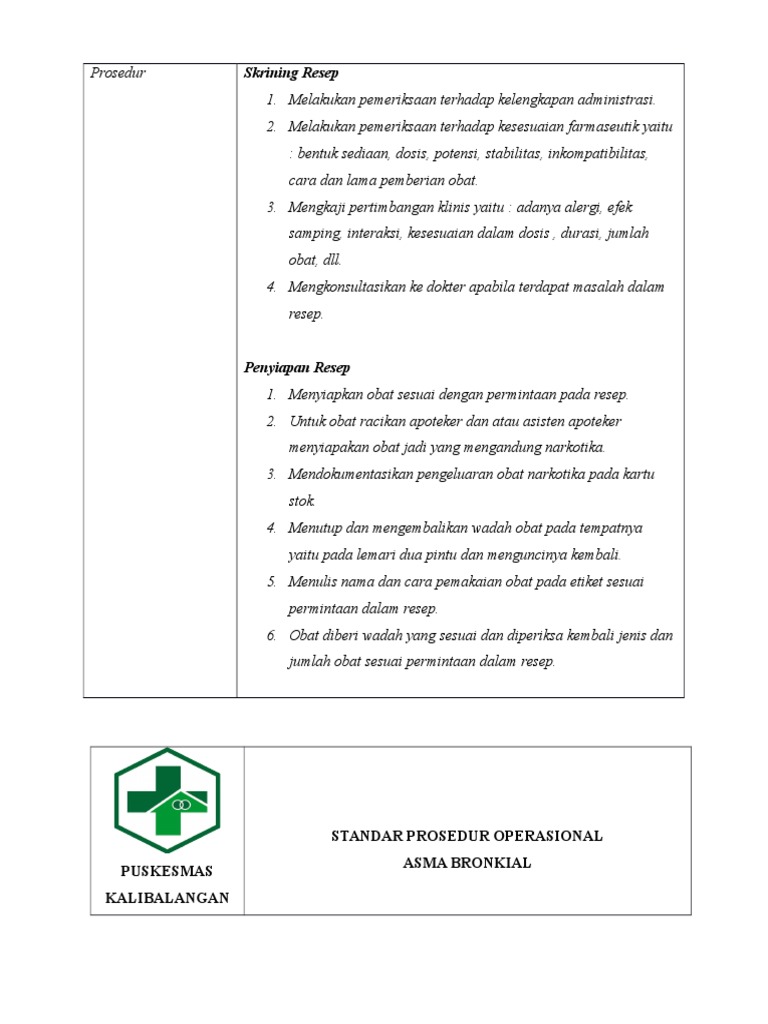 Sop Asma Bronkial | PDF