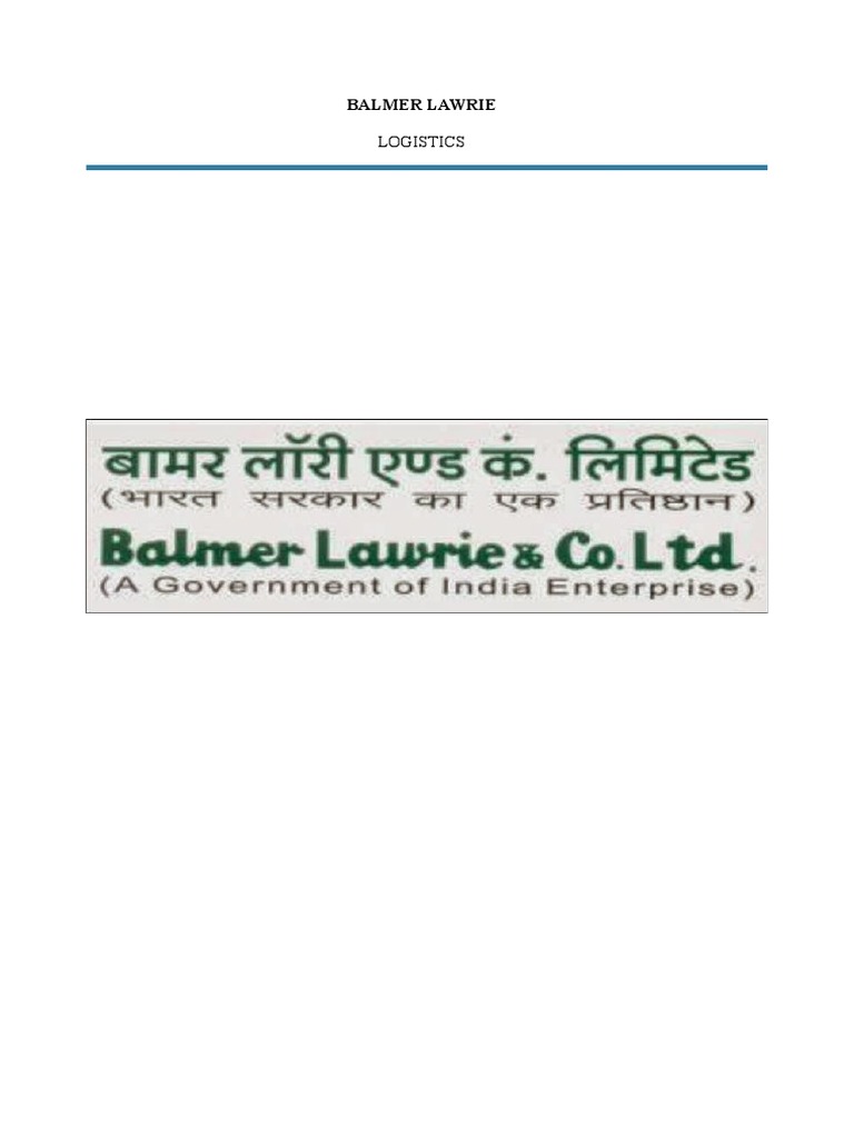 Balmer Lawrie | PDF | Shipping | Industries