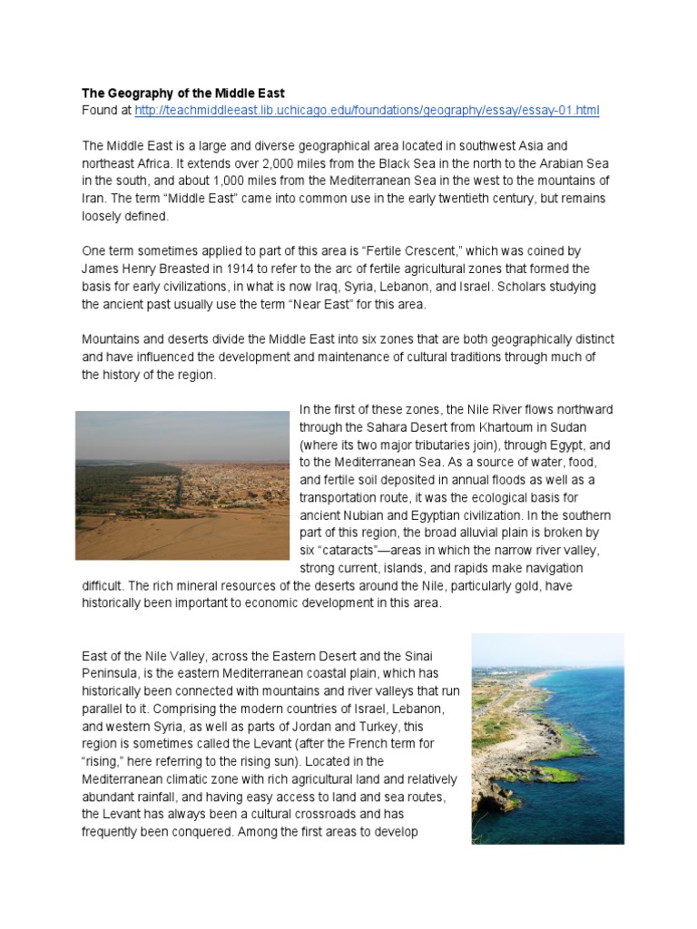 The Geography of The Middle East | PDF | Levant | Mesopotamia