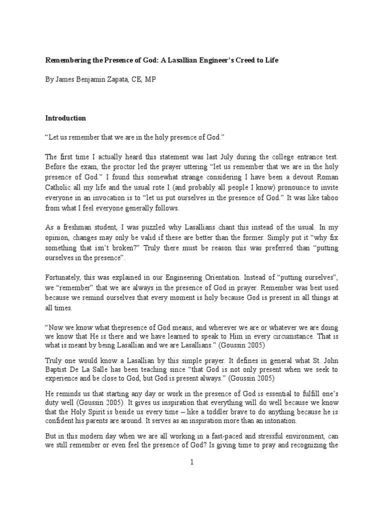 COE Immersion Paper | PDF | Creed | Jesus