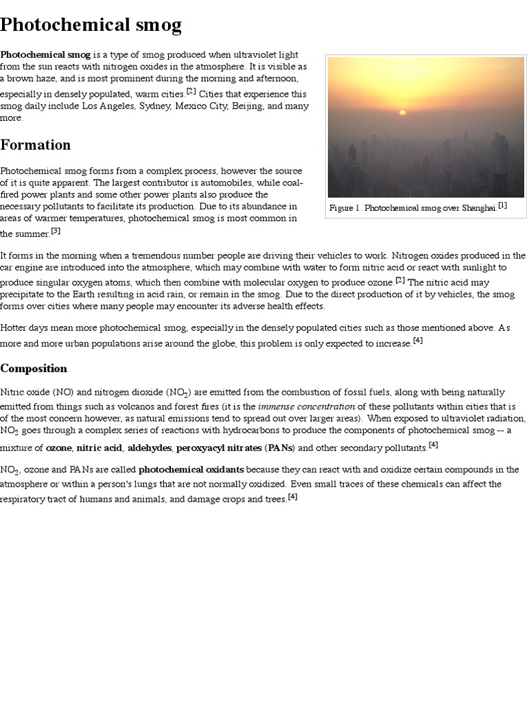 Understanding Photochemical Smog Effects | PDF | Smog | Nitrogen Dioxide