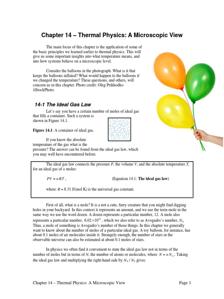 Ideal Gas Law and Kinetic Theory Insights | PDF | Gases | Temperature