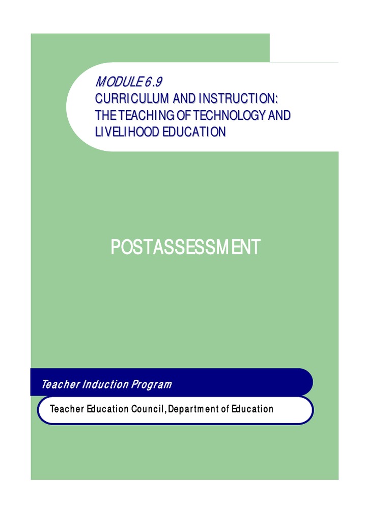 Module 6 9 Tle - Post Assessment | PDF | Teachers | Laboratories