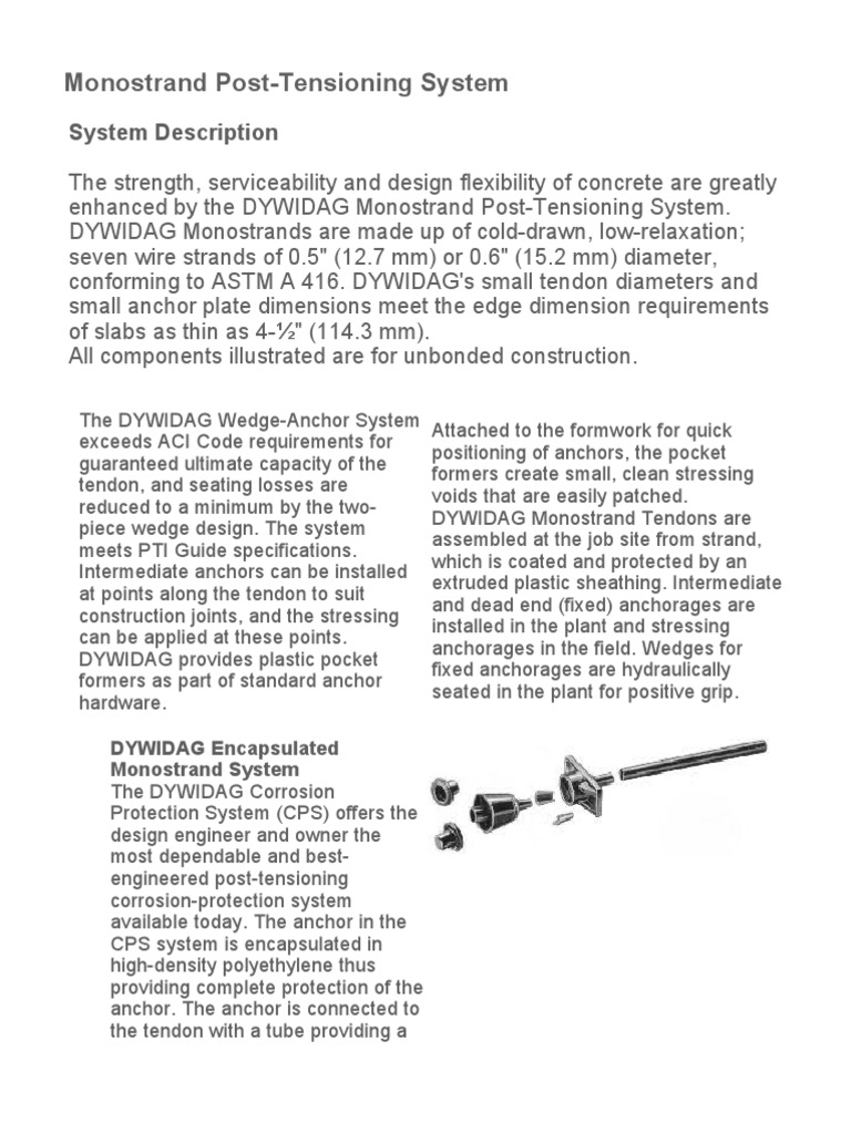 Mono Strand Post | PDF | Prestressed Concrete | Building Technology