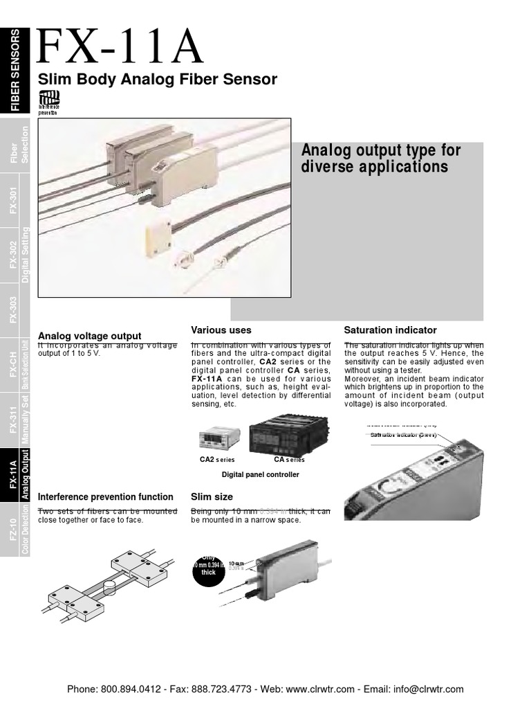 FX-11A Fiber Sensor Overview | PDF | Sensor | Optical Fiber