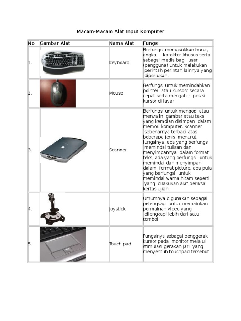 Perangkat Input, Output, Pemrosesan Komputer | PDF