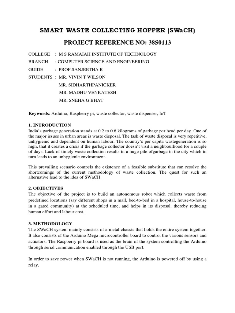 Smart Waste Collection | PDF | Arduino | Waste