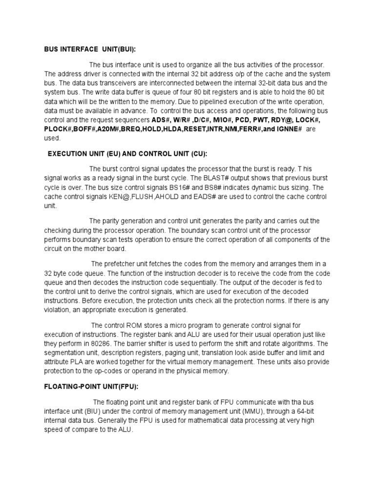 Bus Interface Unit | PDF | Cpu Cache | Central Processing Unit