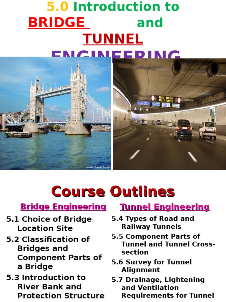 Introduction to Bridge and Tunnel Engineering | PDF | Bridge | Tunnel