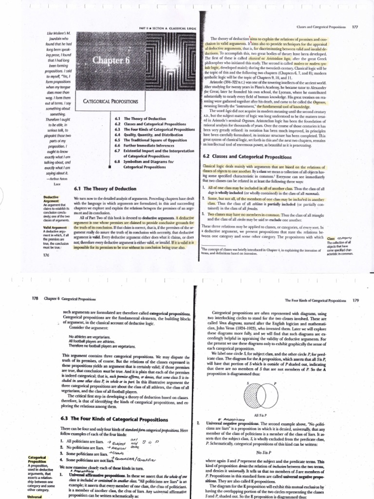 Logic Chapter 6 | PDF | Argument | Inference