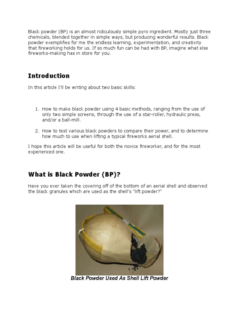 Black Powder | PDF | Gunpowder | Nature