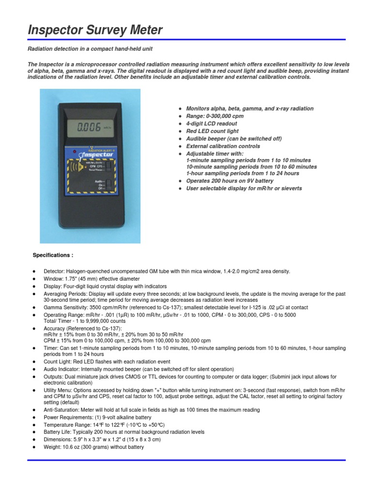 Radiation Alert Inspector PDF | PDF