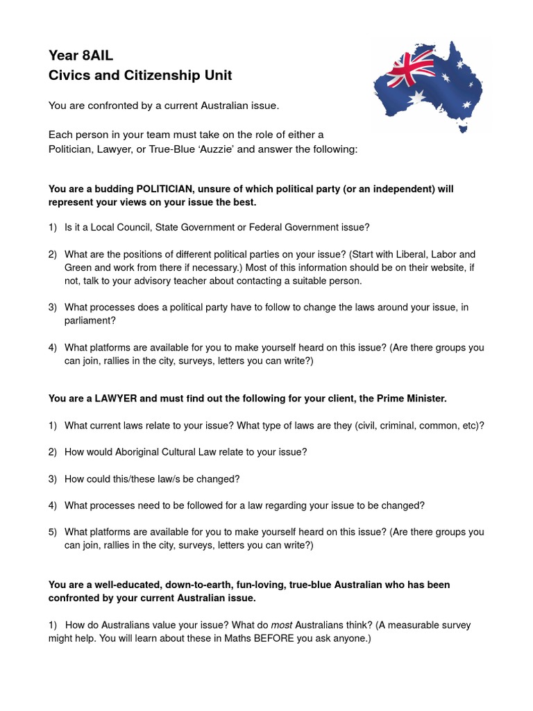 Civic and Citizenship Unit | PDF | Australia | Civics