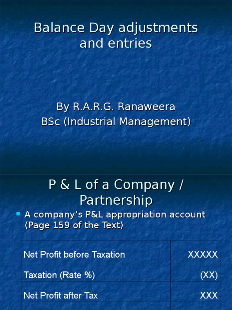 Balance Day Adjustments | PDF | Depreciation | Income Statement
