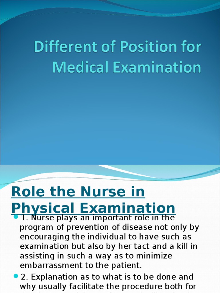 Different of Position For Medical Examination | PDF | Pelvis | Nursing