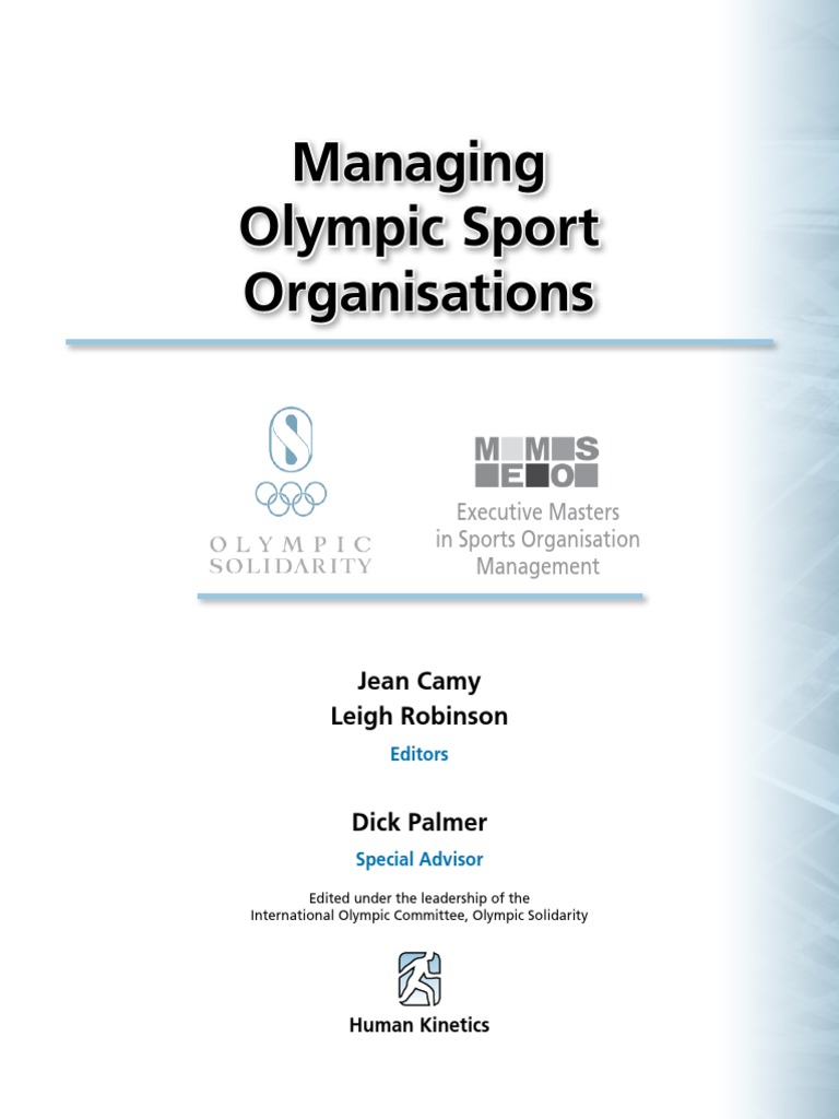 10.9 Managing Olympic Sport Organisations PDF | PDF | Sports | Tort