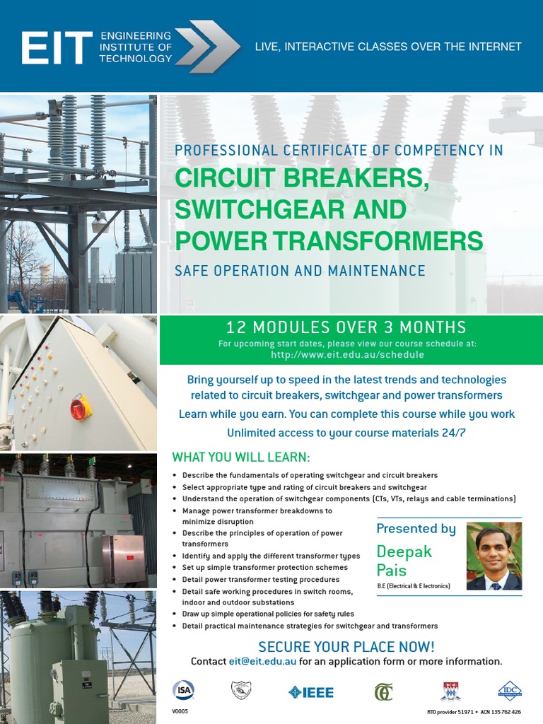 EIT Course CircuitBreaker Switchgear Transformers CCB Brochure | PDF | Electric Power System ...