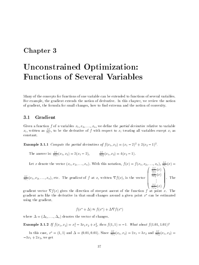 Unconstrained Optimization | PDF | Maxima And Minima | Mathematical Optimization
