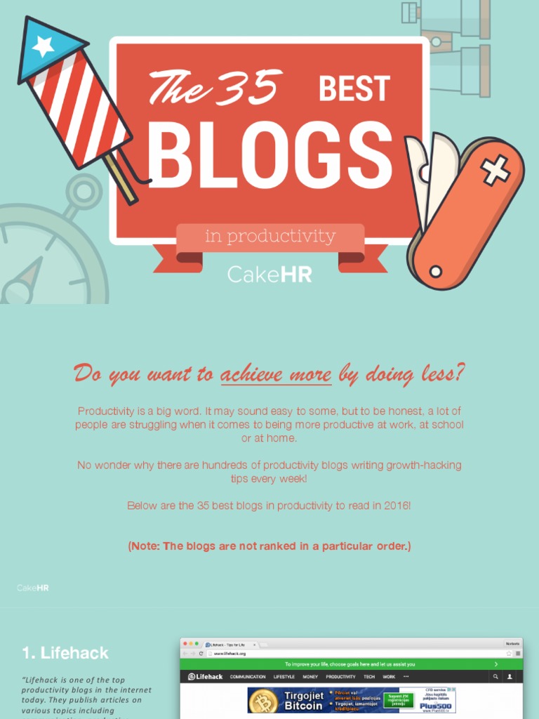 The 35 Best Blogs in Productivity To Read in 2016 | PDF | Blog | Time ...