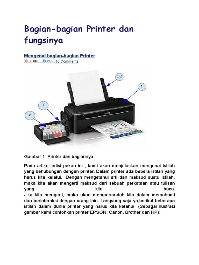 Bagian-Bagian Printer | PDF