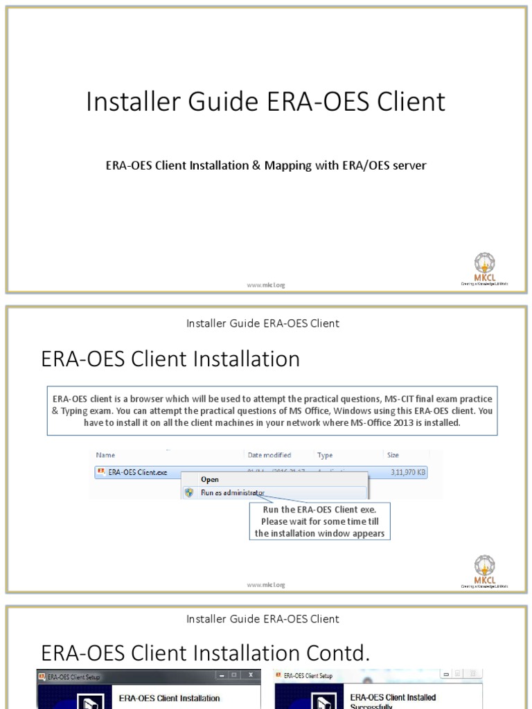 Installer Guide ERA-OES Client | PDF | Business | Computers