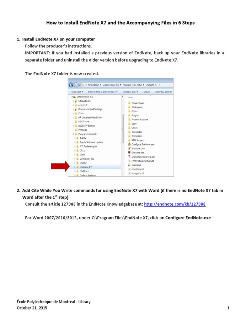 How To Install Endnote X7 and The Accompanying Files in 6 Steps | PDF ...