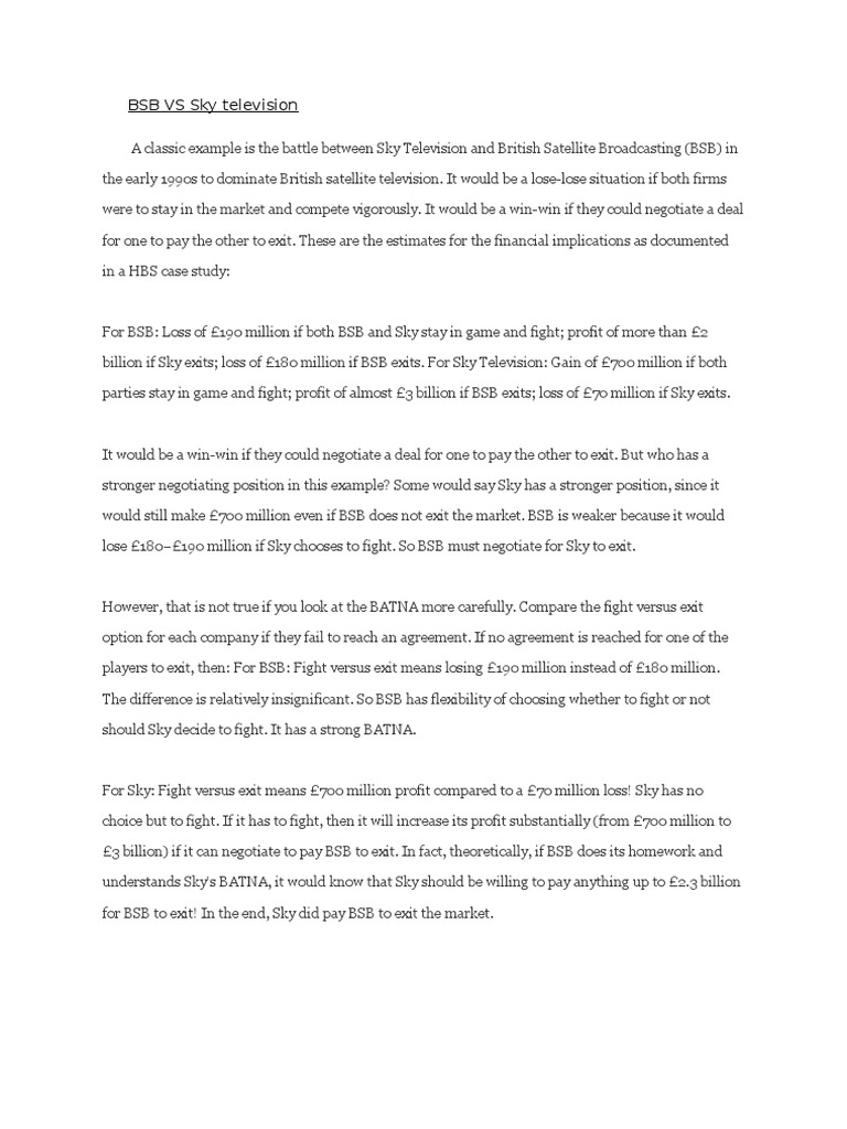 BSB Vs Sky Television | PDF