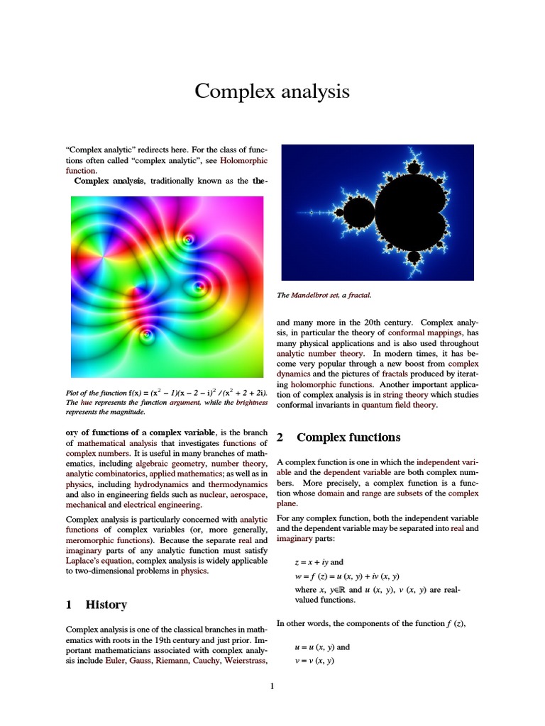 Complex Analysis | PDF | Holomorphic Function | Complex Analysis