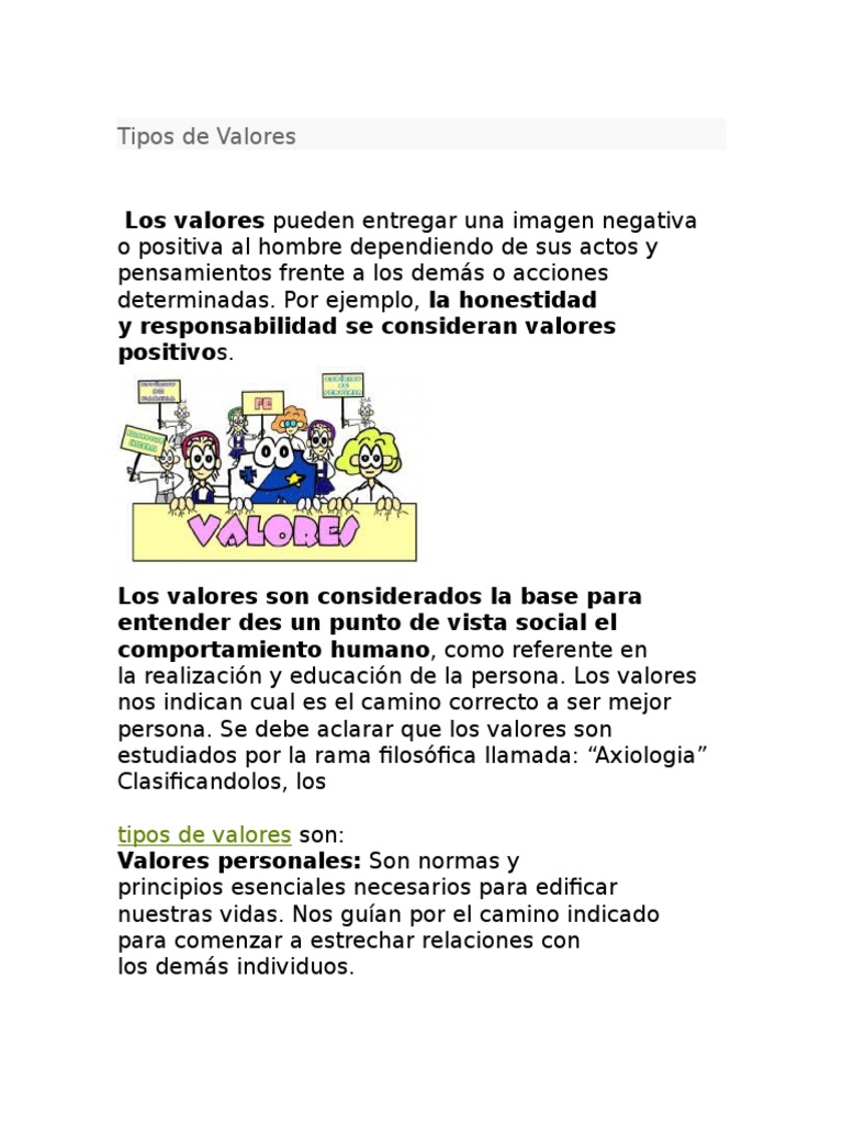 Clasificación de Tipos de Valores | PDF | Epistemología | Verdad