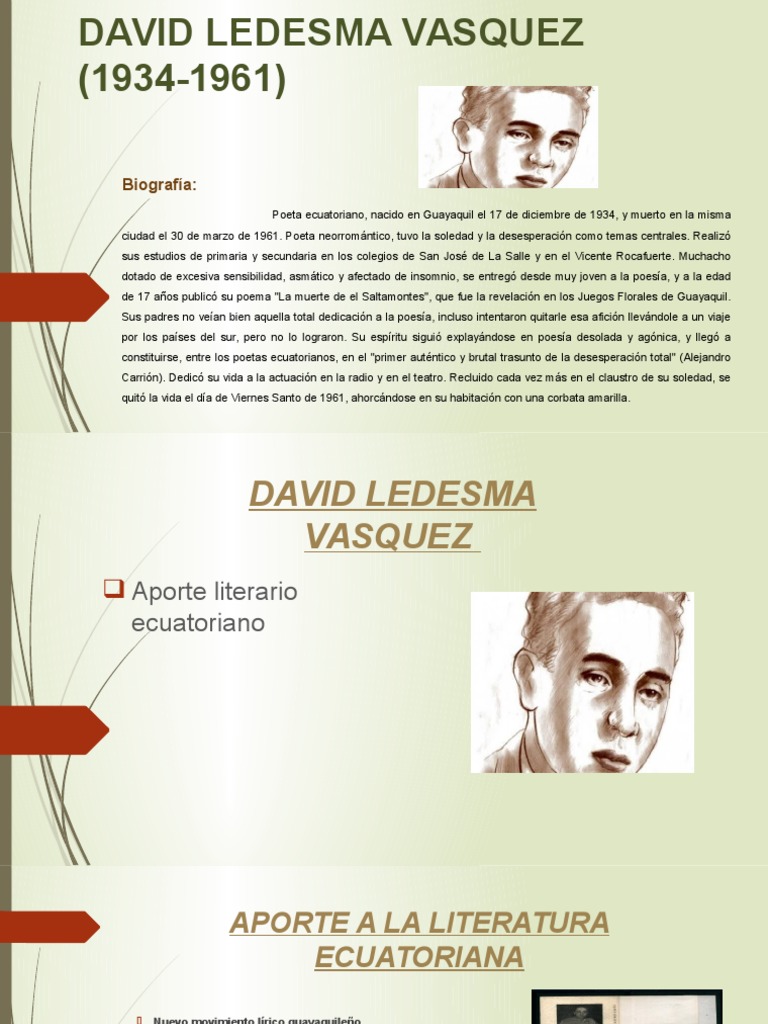 David Ledesma Vasquez (1934-1961) | PDF | Ecuador | Amor