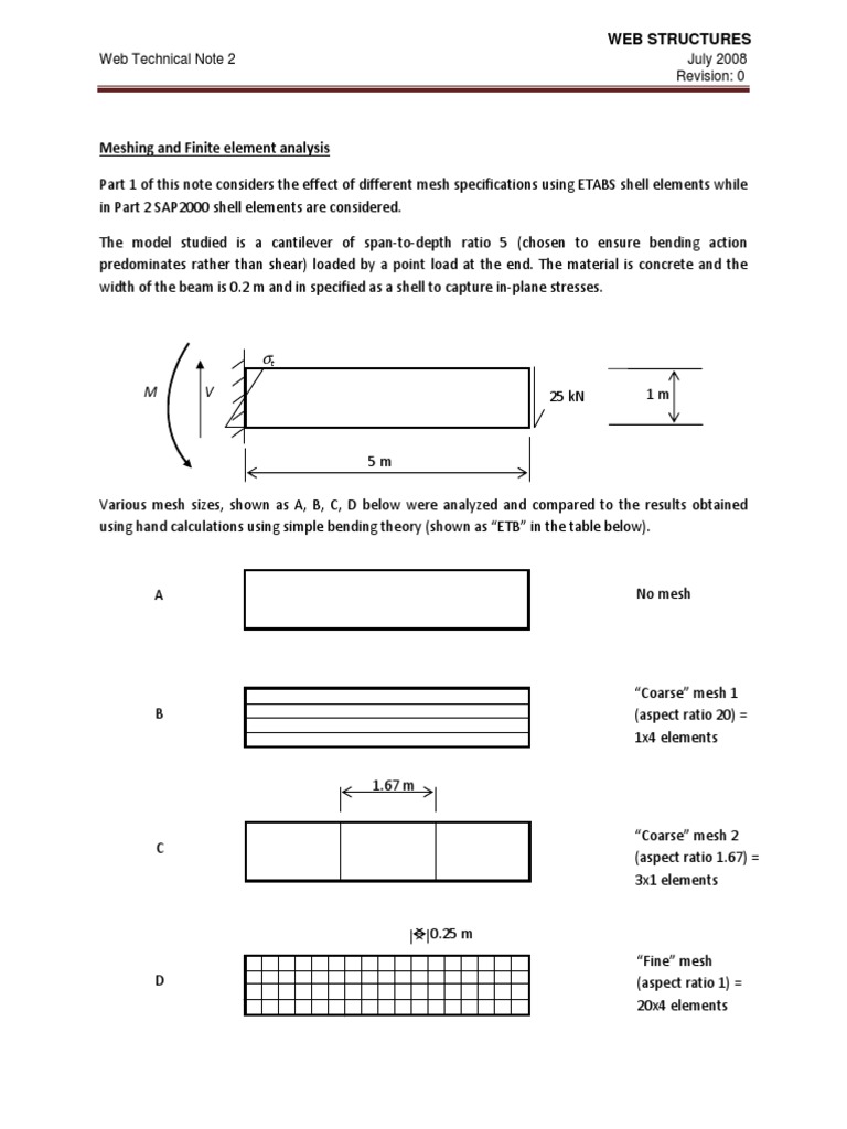 Mesh Optimization in ETABS & SAP2000 | PDF | Bending | Continuum Mechanics