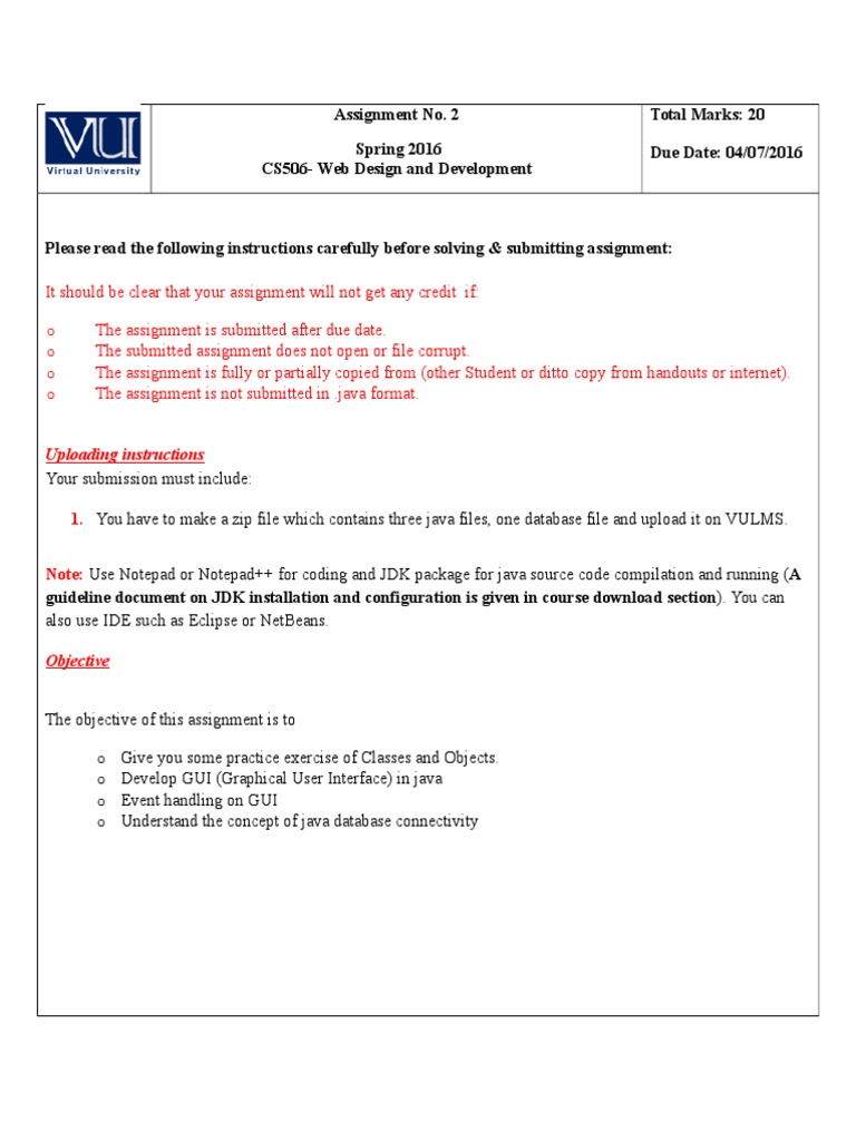 Spring 2016 - CS506 - A002 - US | PDF | Java (Programming Language) | Constructor (Object ...