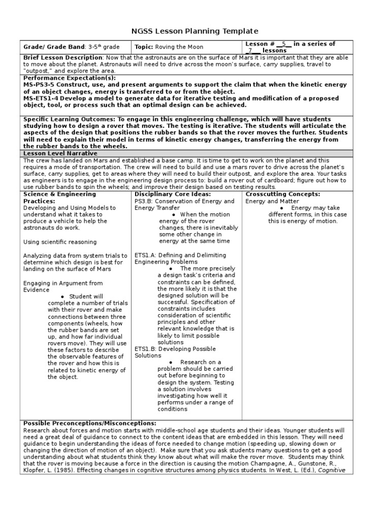 Lesson 5 Rovingmarscandidate | PDF | Rover (Space Exploration) | Design