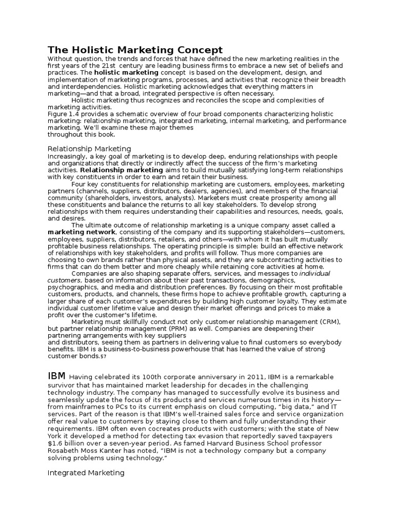 Understanding Holistic Marketing Concepts | PDF | Stakeholder ...